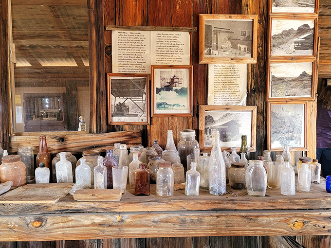 These bottles once held everything from miracle cures to liquid courage. Each dusty vessel contains ghosts of ailments and celebrations past.