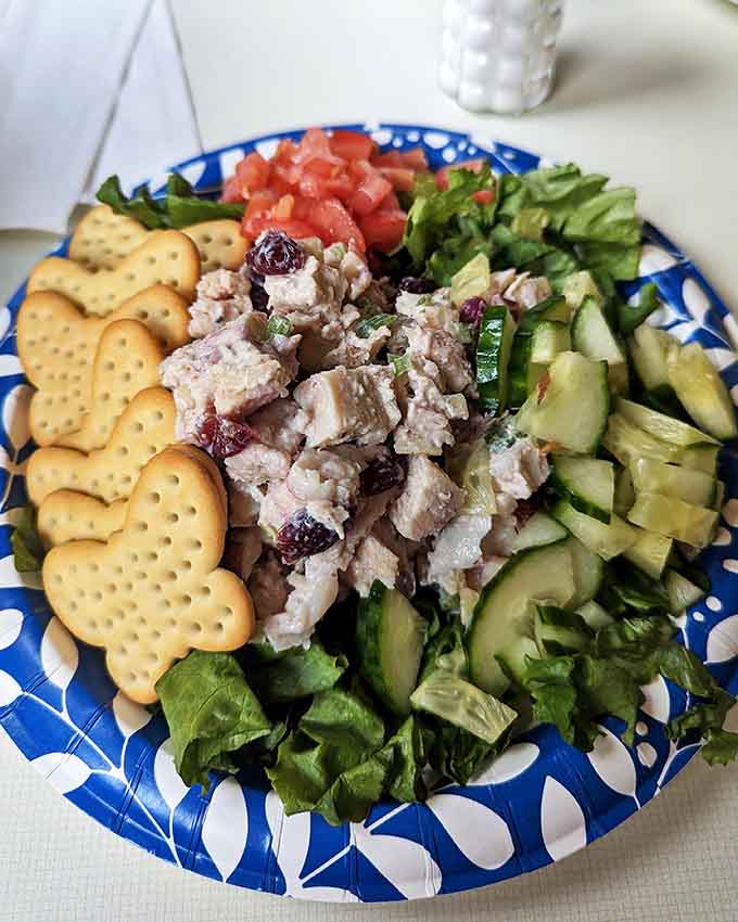 A chicken salad that grandmothers would approve of, arranged with the kind of care that makes you almost feel virtuous about your lunch choices.