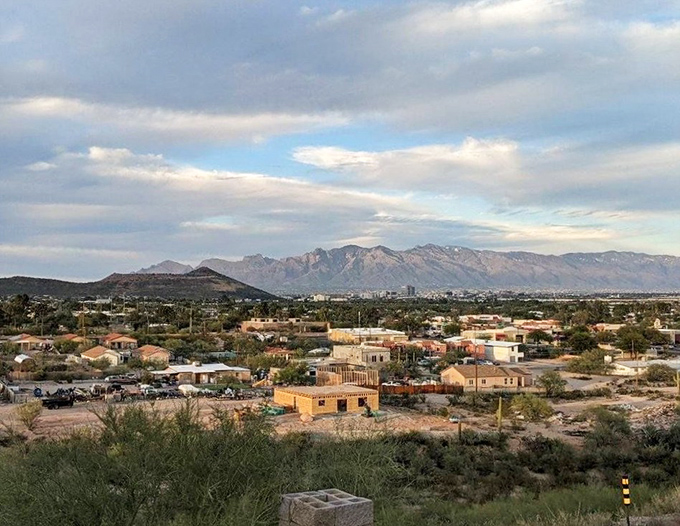 From the castle's elevated position, guests enjoy sweeping views of Tucson and the majestic mountains beyond.
