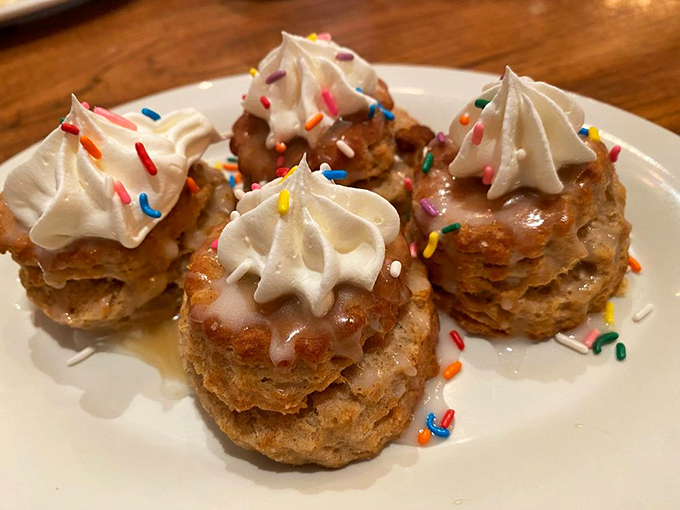 These whimsical treats topped with dollops of cream and colorful sprinkles prove that sometimes the happiest foods are the ones that remind us of childhood.