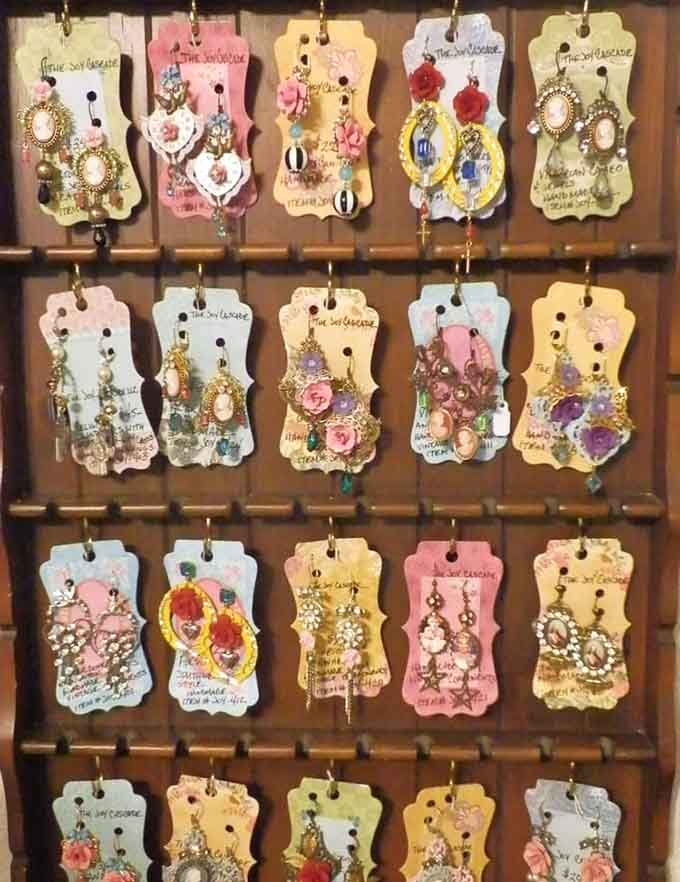 These handcrafted earrings transform vintage components into wearable art, giving old materials new life and new stories to tell.