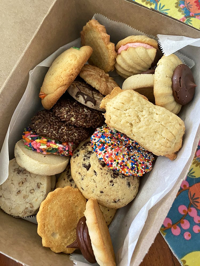 Cookie boxes at Nadine's solve life's greatest dilemma: "Which cookie should I get?" The answer: All of them, in one delightful assortment.