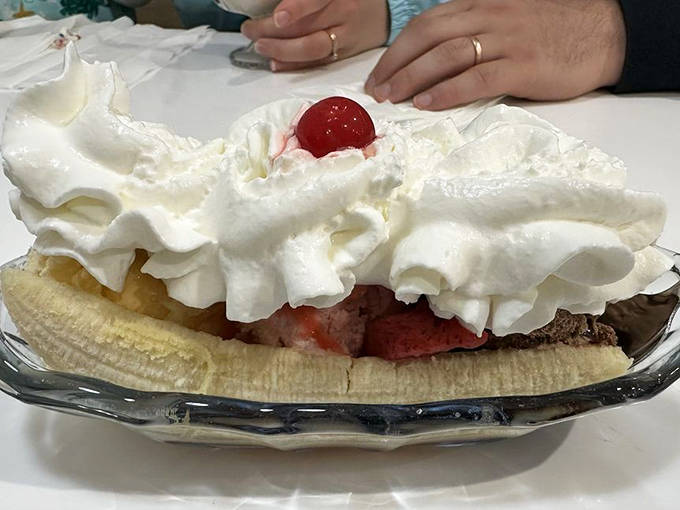 The Banana Split Royal doesn't just satisfy a craving &ndash; it creates a memory. That mountain of whipped cream is practically begging for a photo.