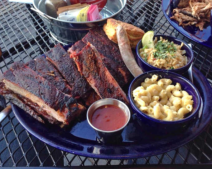 Meat paradise found! This platter delivers smoky satisfaction with all the fixings &ndash; no passport to flavor town required.