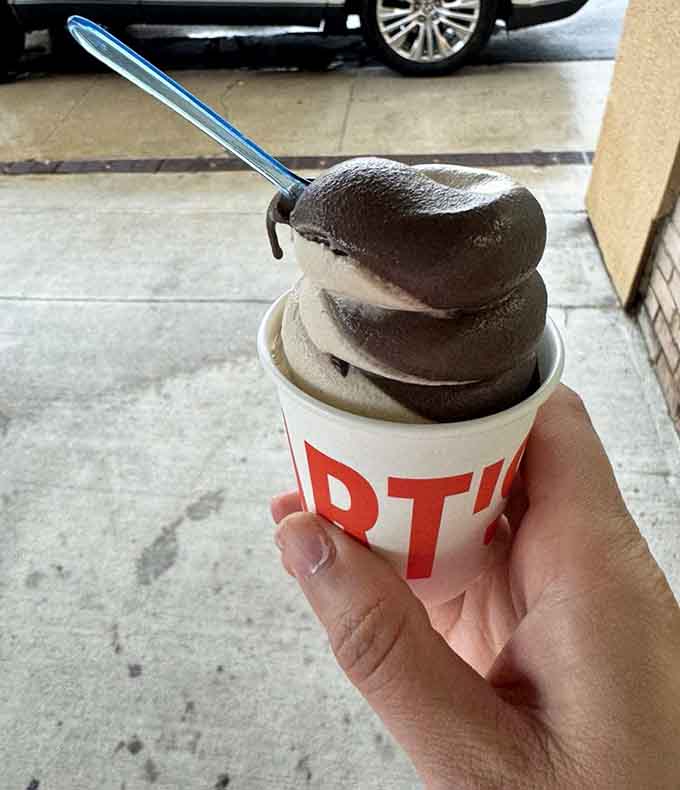 That soft-serve donut situation is like someone combined your two favorite desserts and made them better together.