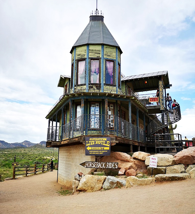 This whimsical tower stands as a quirky reminder of frontier ingenuity &ndash; architectural oddity meets historical charm.