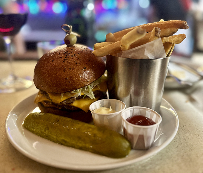 This isn't just any burger &ndash; it's a handheld masterpiece of juicy beef, melty cheese, and perfect proportions that makes fast food weep with inadequacy.