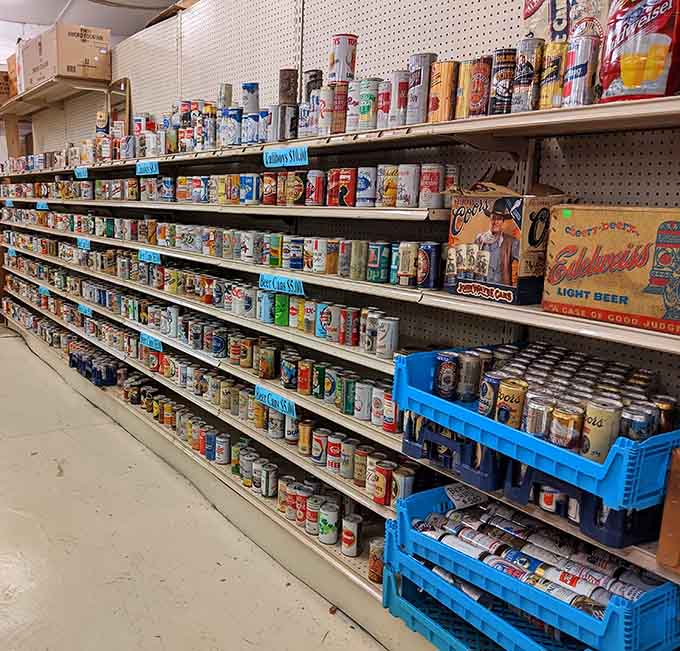 This beer can collection is basically American brewing history preserved in aluminum, and yes, that regional brand from 1973 absolutely counts as art.