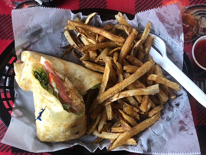 This breakfast wrap packed with fresh ingredients proves the kitchen excels beyond just lunch and dinner offerings.