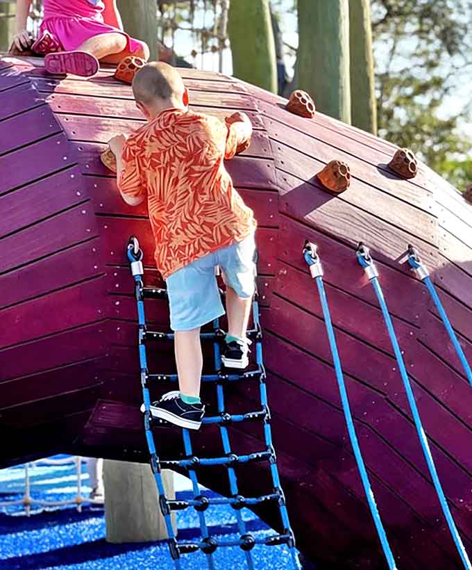 This climbing structure challenges young adventurers while secretly building strength and confidence &ndash; parenting win!