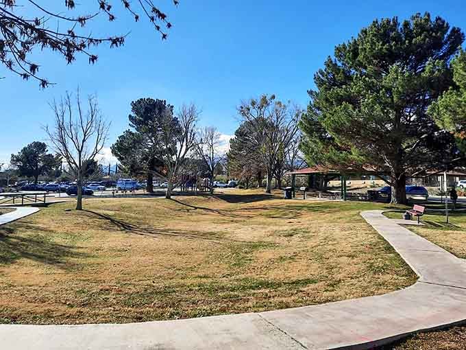 Garrison Park's open green spaces offer a peaceful respite when you need a break from treasure hunting.