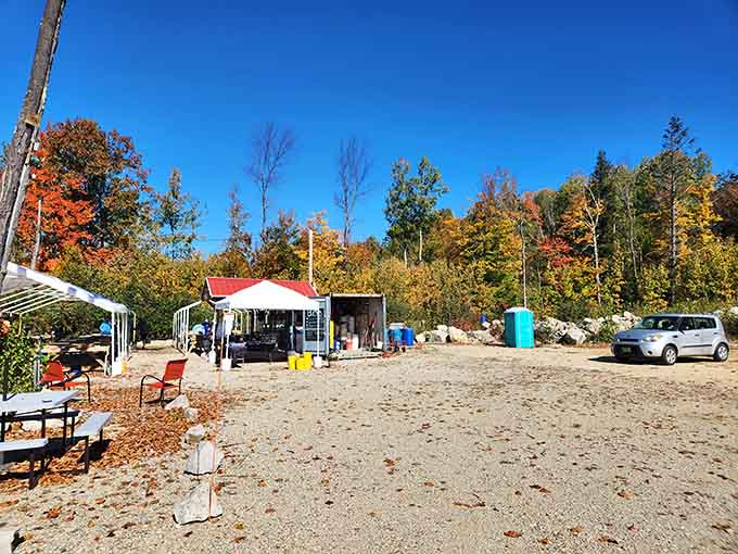 The mine site stretches out like nature's own jewelry store, where the merchandise is buried and finding it is half the adventure.
