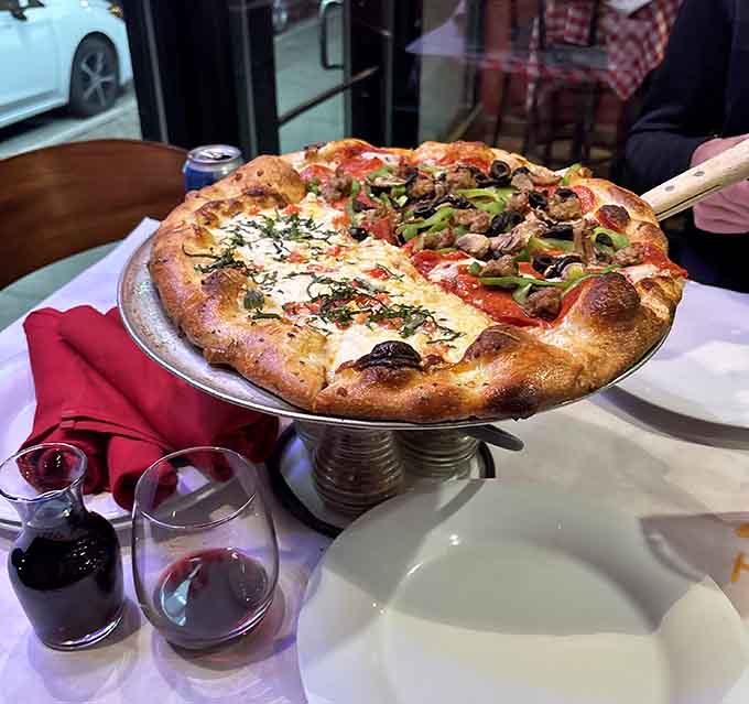 The half-and-half approach for couples who've mastered the art of pizza compromise and sharing.