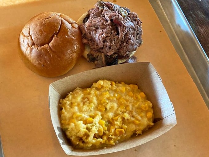 The Dixie V sandwich brings Southern charm to the desert, while the corn casserole reminds you that sometimes the supporting actor steals the show.