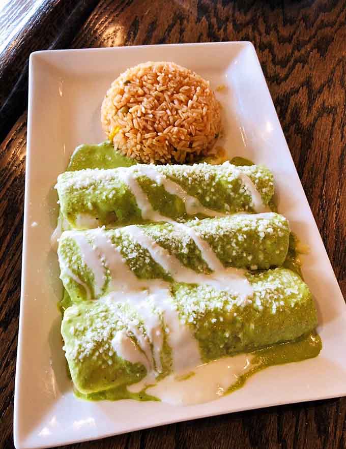 Those green enchiladas suizas are basically a warm hug from your favorite aunt, but edible.