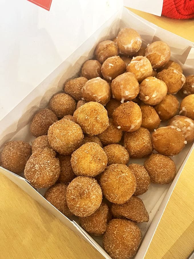 Donut holes: the potato chips of the pastry world. Bet you can't eat just one of these cinnamon-sugar and glazed beauties.