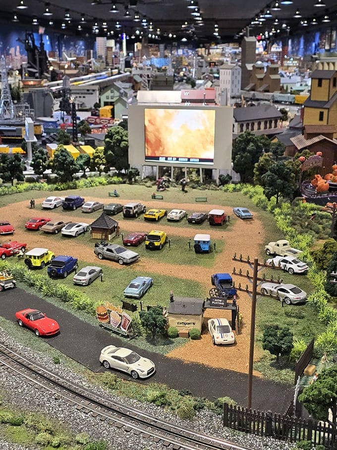 The drive-in theater actually plays miniature movies &ndash; talk about attention to detail that would make Hollywood jealous!