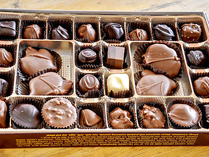 Chocolate treasures await beneath glass &ndash; truffles, caramels and creams arranged like edible jewelry in this sweet museum.