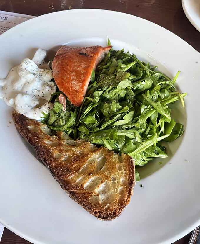 When salmon gets paired with arugula and creamy elements, it's like watching a perfectly choreographed dance on your plate.
