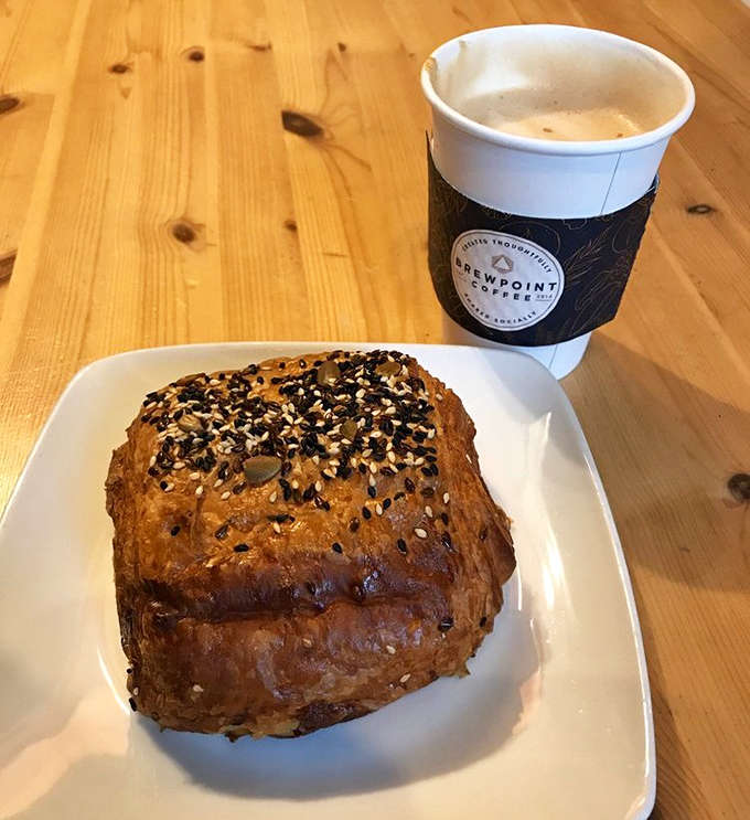 That ham and cheese croissant paired with a cappuccino is basically the perfect answer to the breakfast-or-lunch question: yes.