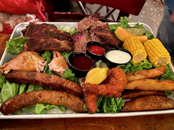 The Jumbo Platter &ndash; where meat varieties gather for a family reunion on your plate and vegetables are merely decorative.