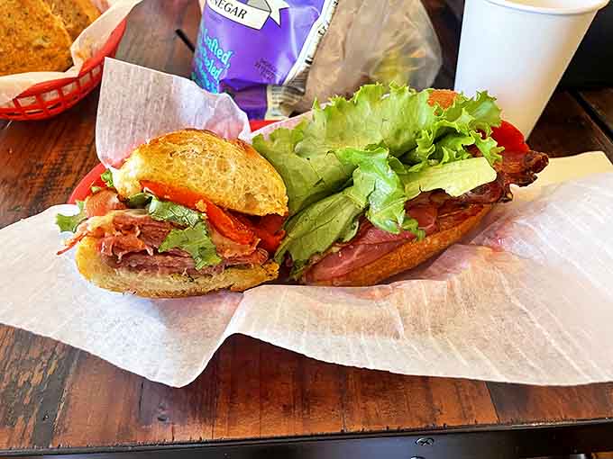 Layer upon glorious layer of smoky, peppery pastrami &ndash; this sandwich doesn't just satisfy hunger, it creates lifelong memories.