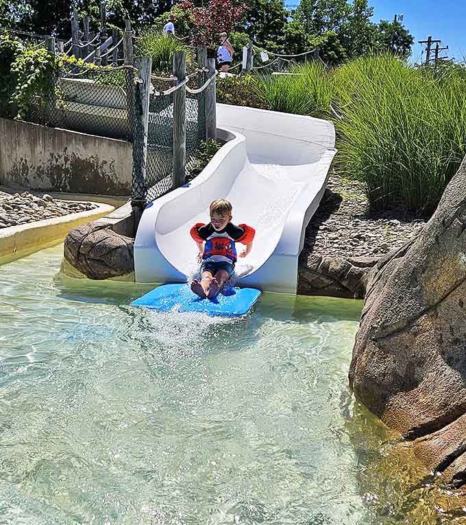 Kids Slide: That magical moment when a child discovers the joy of controlled falling &ndash; pure happiness captured in one splash.