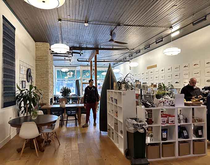 Coffee and local crafts under one roof means you can caffeinate while shopping for handmade treasures from regional artisans.