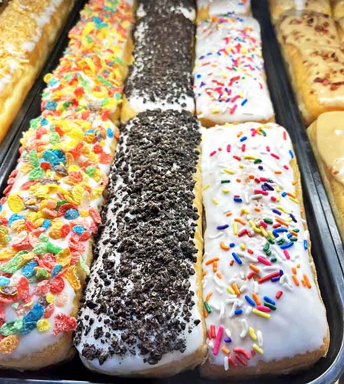 The Long Johns lineup &ndash; elongated pillows of perfection topped with frosting that would make even the most disciplined dieter weak at the knees.