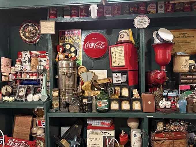 Every shelf tells a different story, from old telephones to vintage advertising, making browsing here better than scrolling through social media.