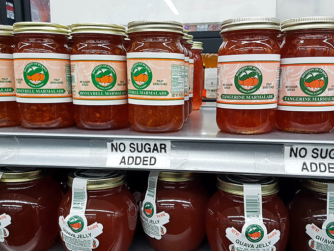 Jars of tangerine marmalade and guava jelly line up like soldiers, ready to transform ordinary toast into a Florida breakfast experience.
