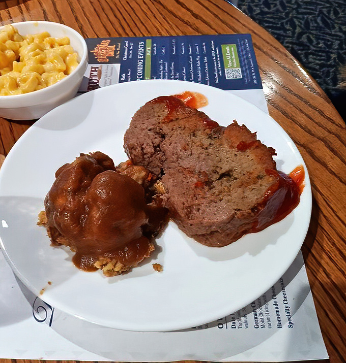Meatloaf and sides that would make any 1950s housewife green with envy &ndash; comfort food elevated to an art form.