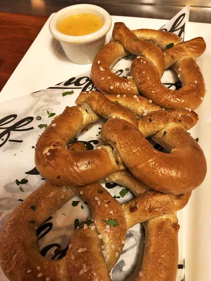 Mini pretzels with cheese sauce &ndash; proof that sometimes the best things come in small packages, especially when those packages are warm and salty.