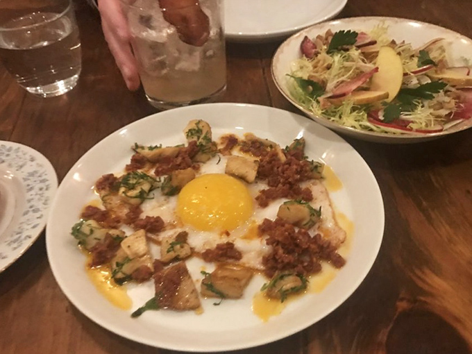 Wild mushrooms dance with a golden duck egg and crispy chorizo in this umami explosion. The kind of dish that silences conversation as everyone focuses on their forks.