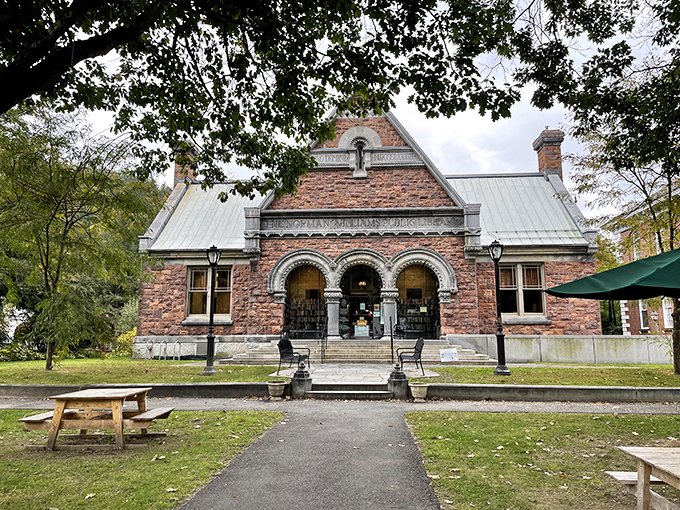 Norman Williams Public Library Pink sandstone and literary treasures housed in a building that makes bookworms feel like royalty.