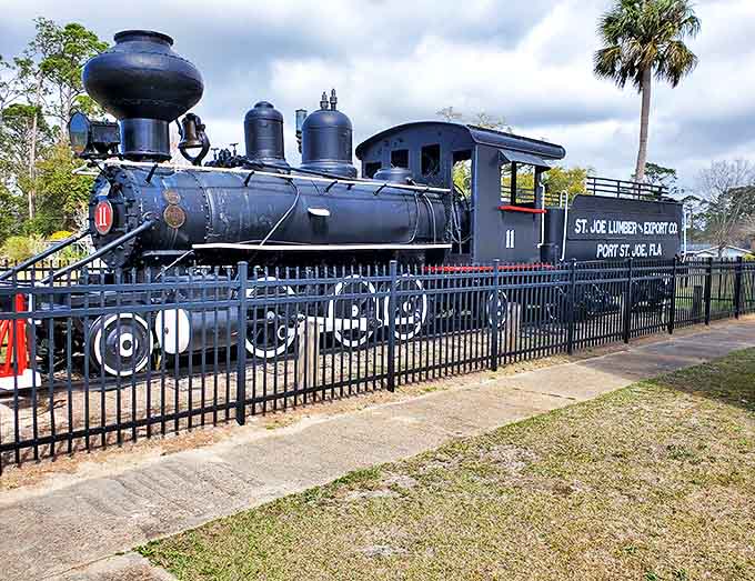This historic locomotive tells tales of Port St. Joe's industrial past when timber and paper mills drove the local economy.