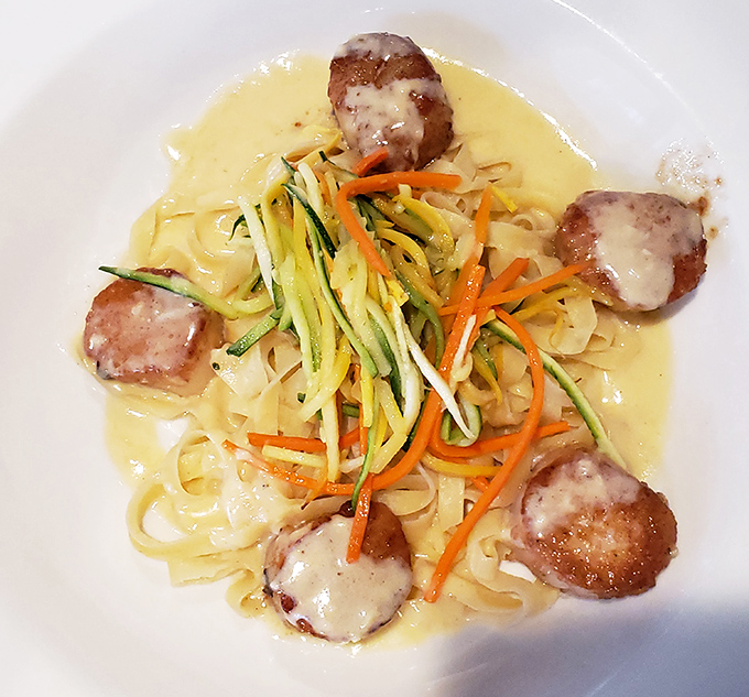 A coastal Maine twist on Italian comfort &ndash; these scallops transform simple pasta into something worth driving to the edge of America for.