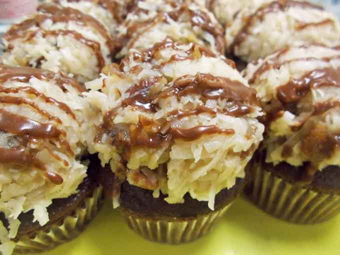 German chocolate cupcakes at Schuler's are what happens when coconut and chocolate decide to throw the party of the century.