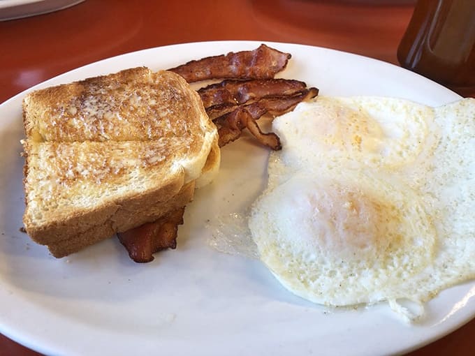 Sometimes the classics are classic for a reason: perfectly cooked eggs, crispy bacon, and toast that's actually toasted properly.
