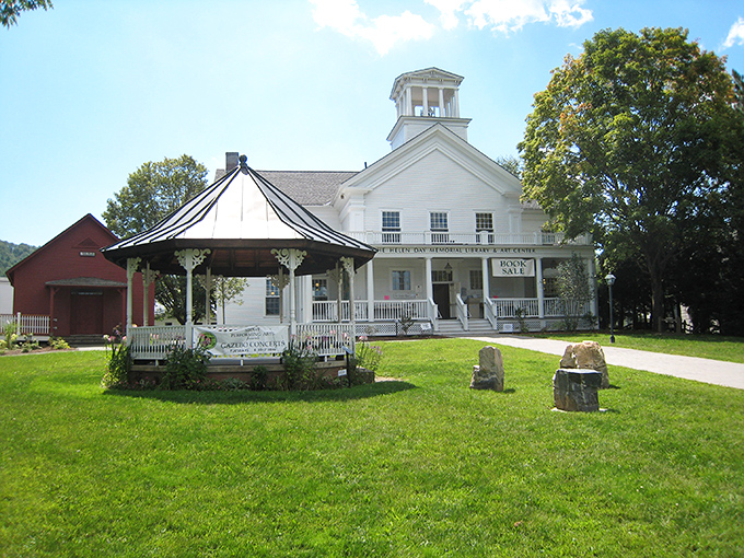 The Stowe Free Library stands as a testament to small-town charm, where literature and history coexist under one welcoming roof.