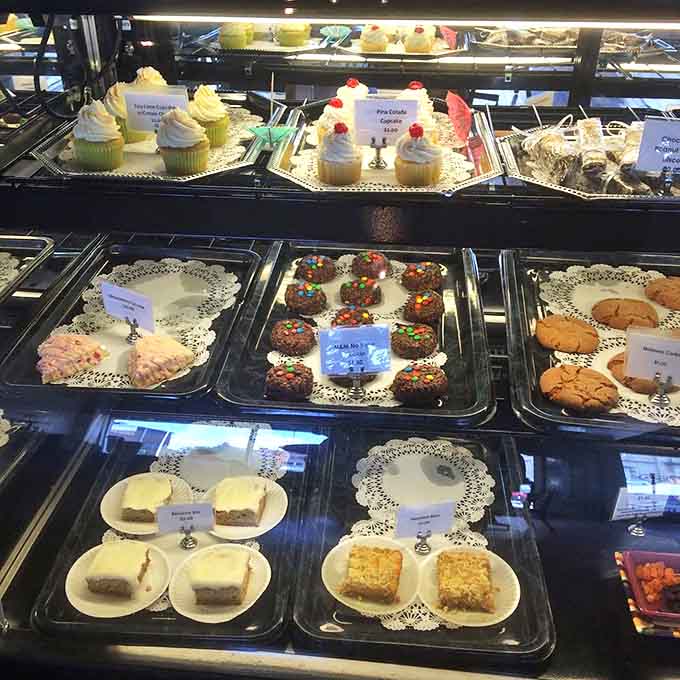 The dessert case &ndash; where willpower goes to die and happiness begins. Each treat whispers sweet promises of momentary bliss.