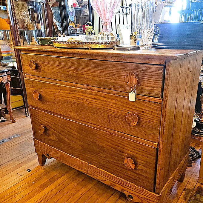Solid wood construction that laughs at modern flat-pack furniture, this dresser was built when "lifetime warranty" actually meant something.