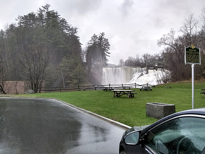 Nature's power on display at the falls, where picnic tables invite you to lunch with a soundtrack of rushing water.