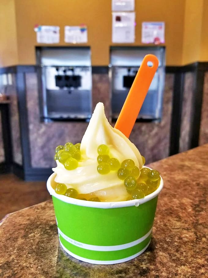 Simple perfection in a green cup – sometimes the plainest canvas showcases the most extraordinary flavors.