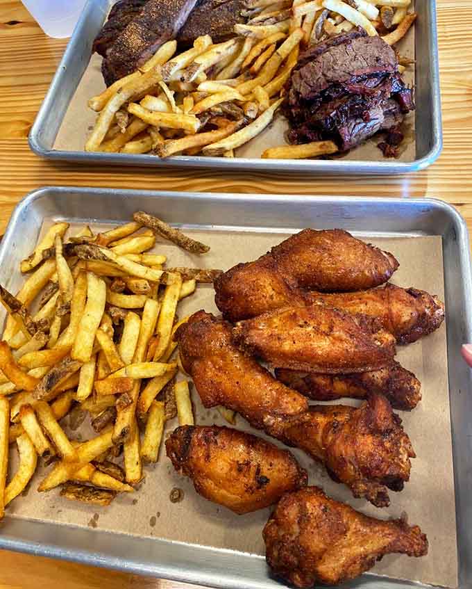 Wings that have been kissed by smoke and slathered in sauce, because sometimes chicken needs to join the barbecue party too.