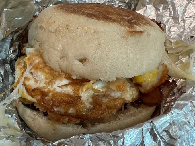 Morning glory on a bun, local eggs with that vibrant farm-fresh yolk that city folks dream about, available all day.
