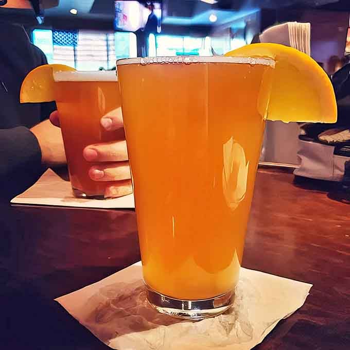 Golden, frothy craft beers served in perfectly chilled glasses – the ideal companion to whatever delicious dish you've ordered.