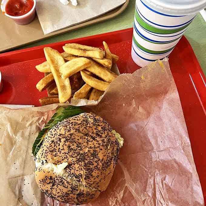 The kaiser roll &ndash; sturdy enough to handle double patty perfection while maintaining that perfect bread-to-meat ratio. Engineering at its most delicious.