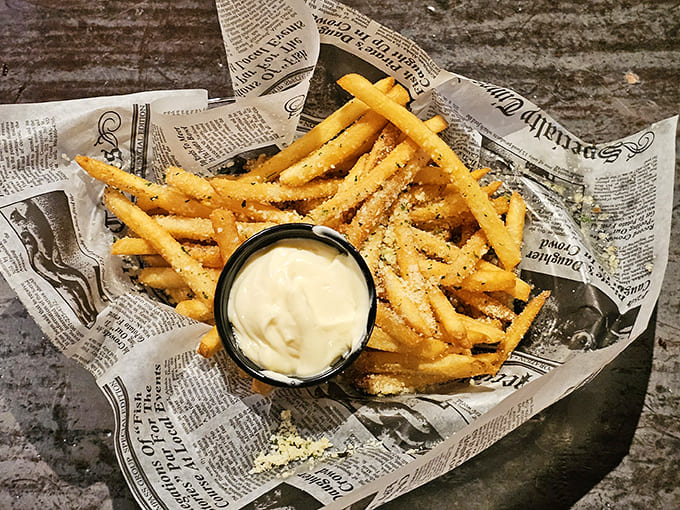 These aren't just fries&mdash;they're potato royalty. Perfectly crisp, generously seasoned, and served with a side of creamy dipping sauce for maximum enjoyment.
