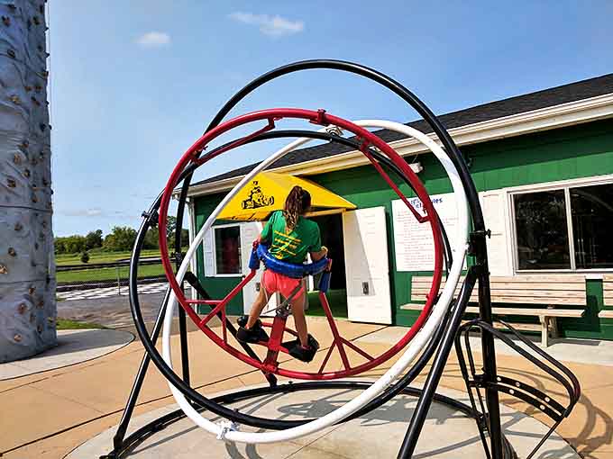 The human gyroscope: testing the limits of inner ear function and breakfast retention since its installation. Spectating is often more entertaining than participating.